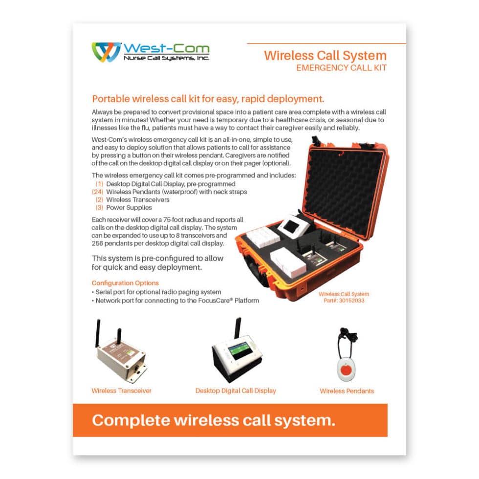 Emergency Wireless Call Kit | West-Com Nurse Call Systems